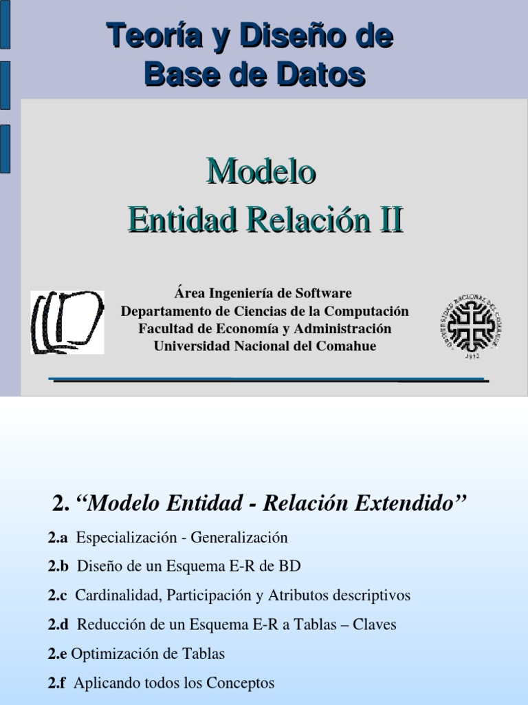 4 - Modelo E-R Extendido | PDF | Teoría | Optimización Matemática