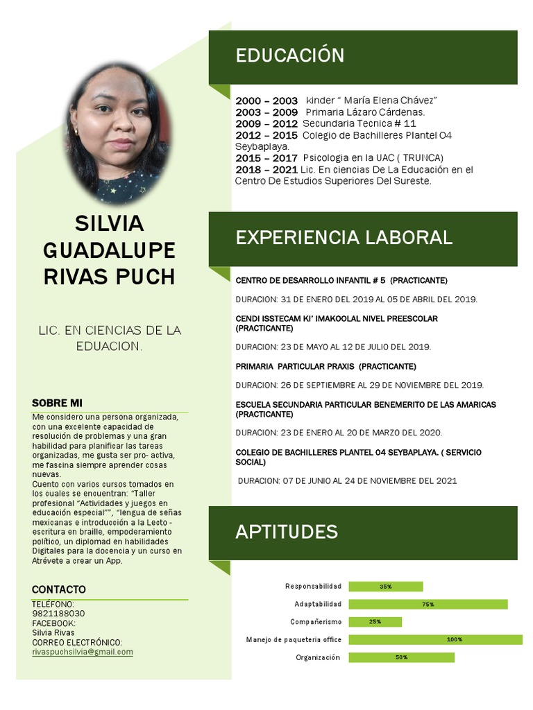 Silvia Guadalupe Rivas Puch: Educación | PDF | Educación de la primera ...