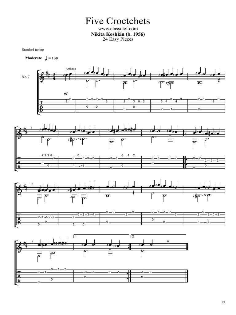 Five Crotchets by Nikita Koshkin | PDF