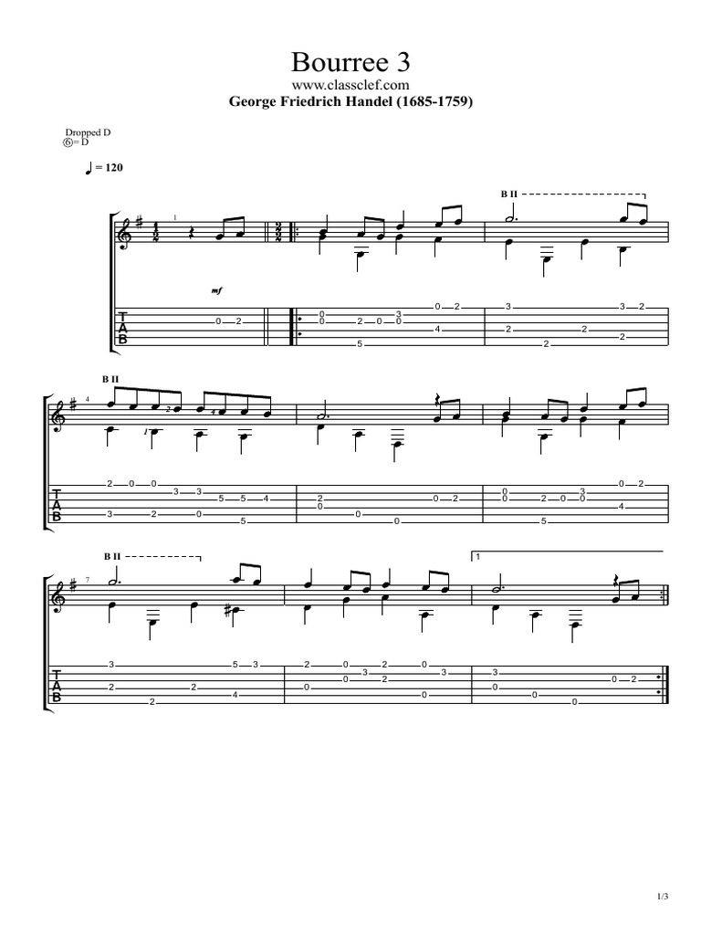 Bourree 3 by George Friedrich Handel | PDF