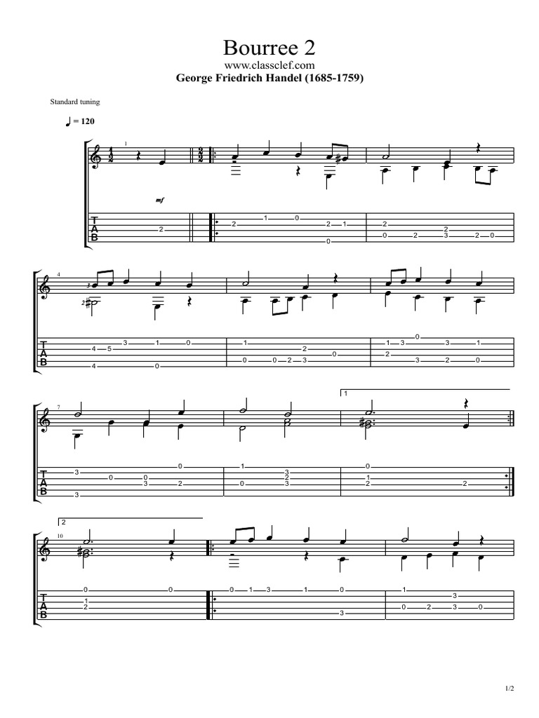 Bourree 2 by George Friedrich Handel | PDF