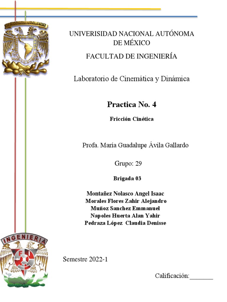 Practica No.4 CyD | PDF | Fricción | Fuerza
