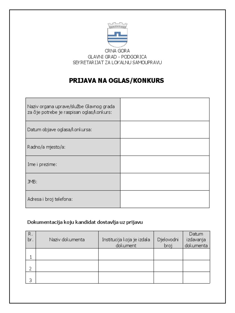 5f927a0d3dfc5_Prijava-na-oglas-konkurs | PDF