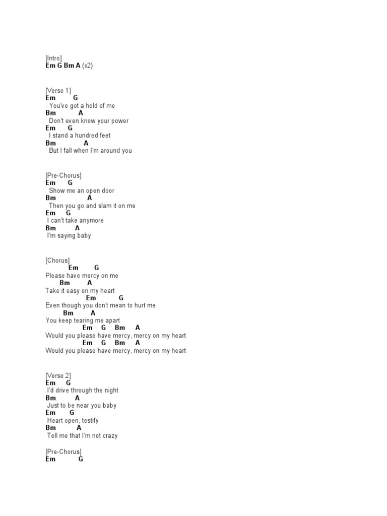 Mercy-Shawn Mendes | PDF | Song Structure | Songs Mercy-Shawn Mendes | PDF | Song Structure | Songs