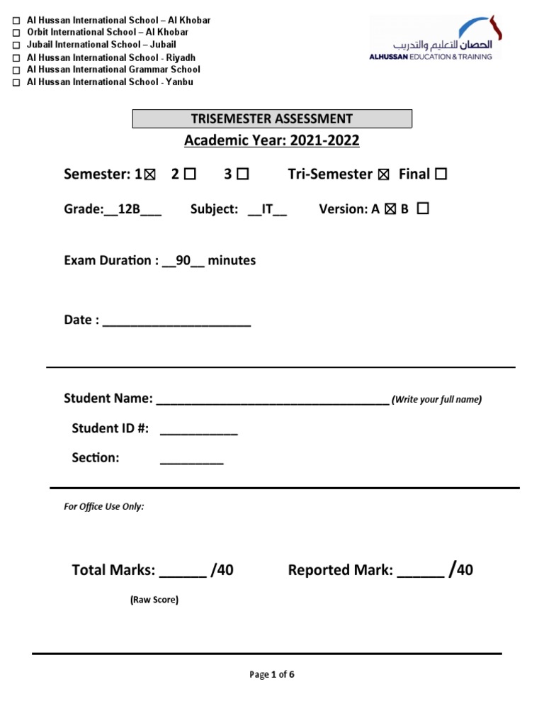 Grade 12 IT Exam Paper Format | PDF | Artificial Intelligence ...