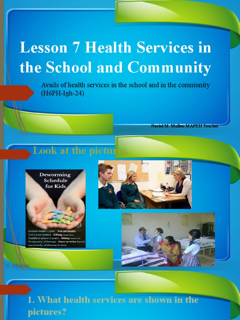 Lesson 7 Health Services in The School and Community | PDF