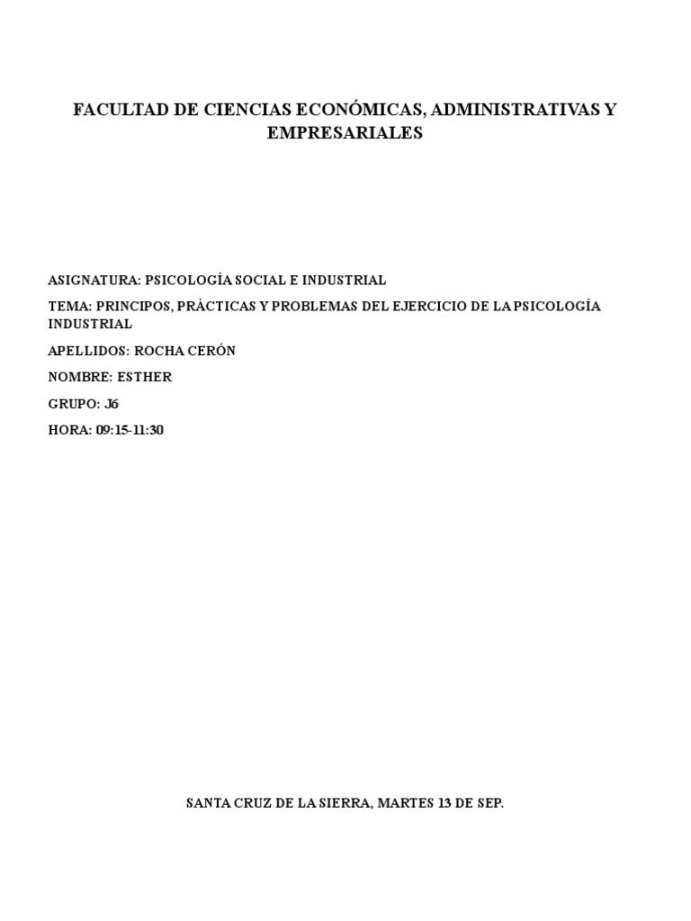 Psicología Industrial Pdf Sicología Comportamiento