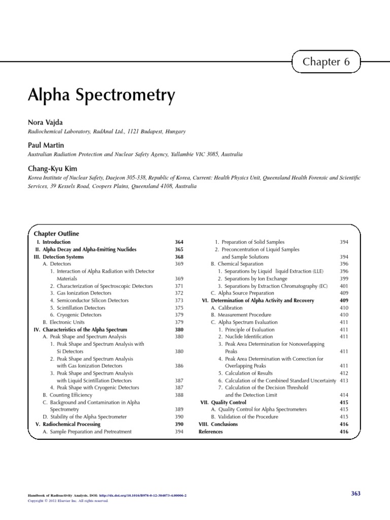 Alpha Spectrometry | PDF | Radioactive Decay | Radionuclide