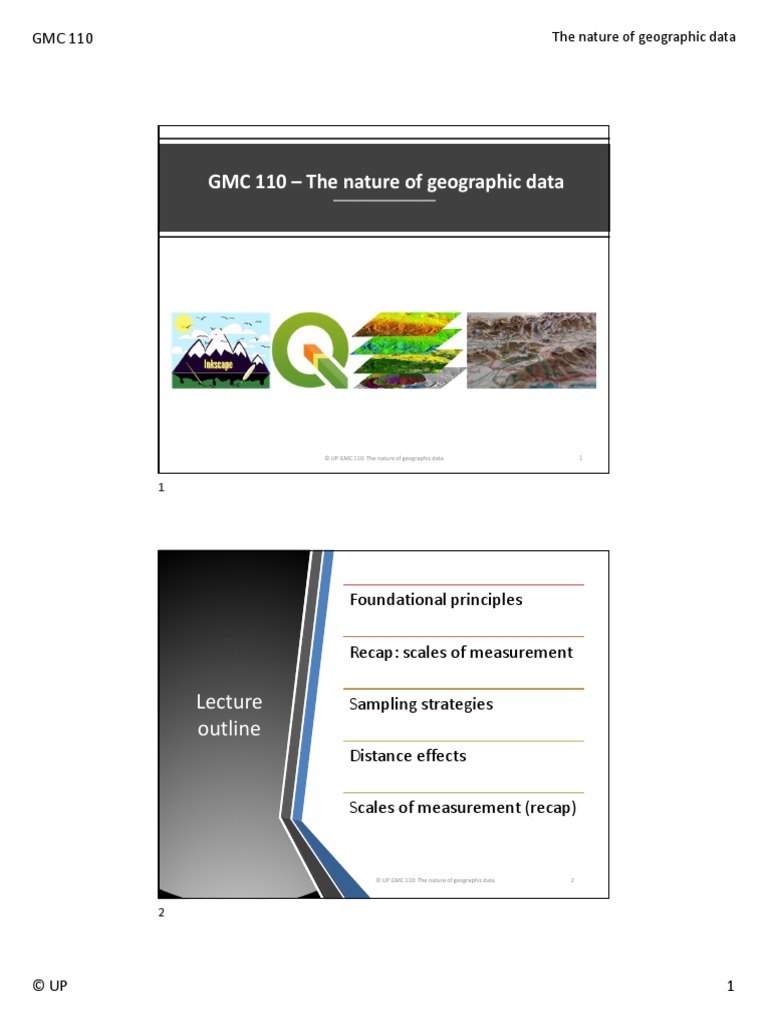 5.1 GMC110 The Nature of Geographic Data | PDF | Level Of Measurement ...