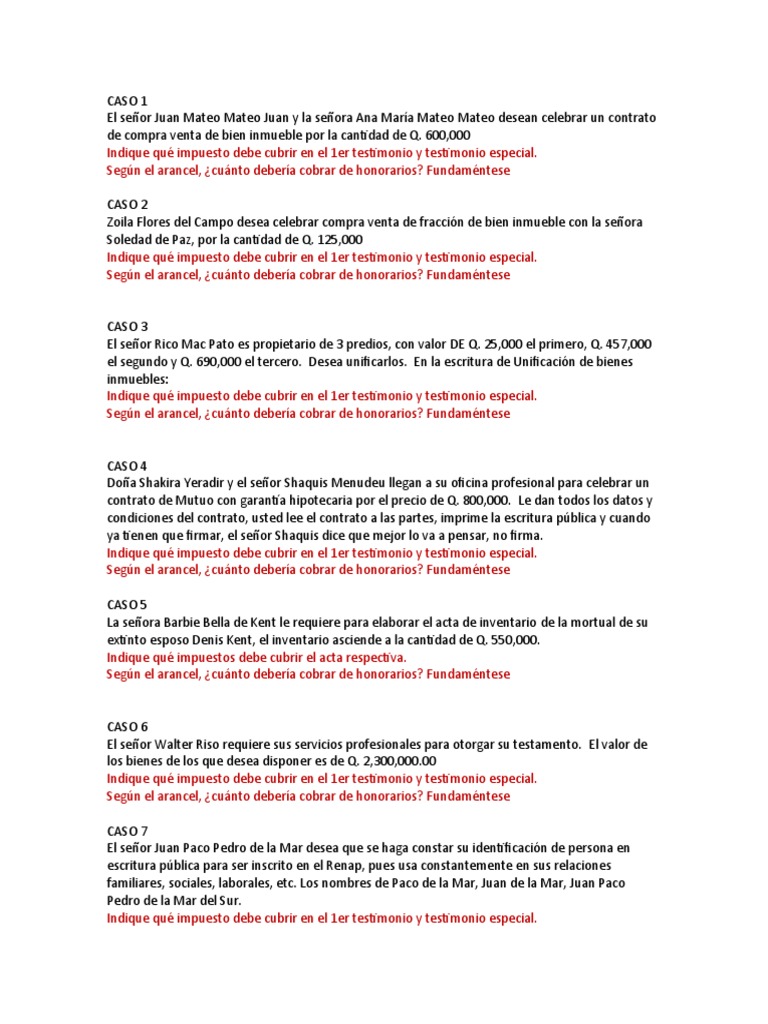 CASO 4....... Notariado | PDF | Derecho Civil (Common Law) | Economias