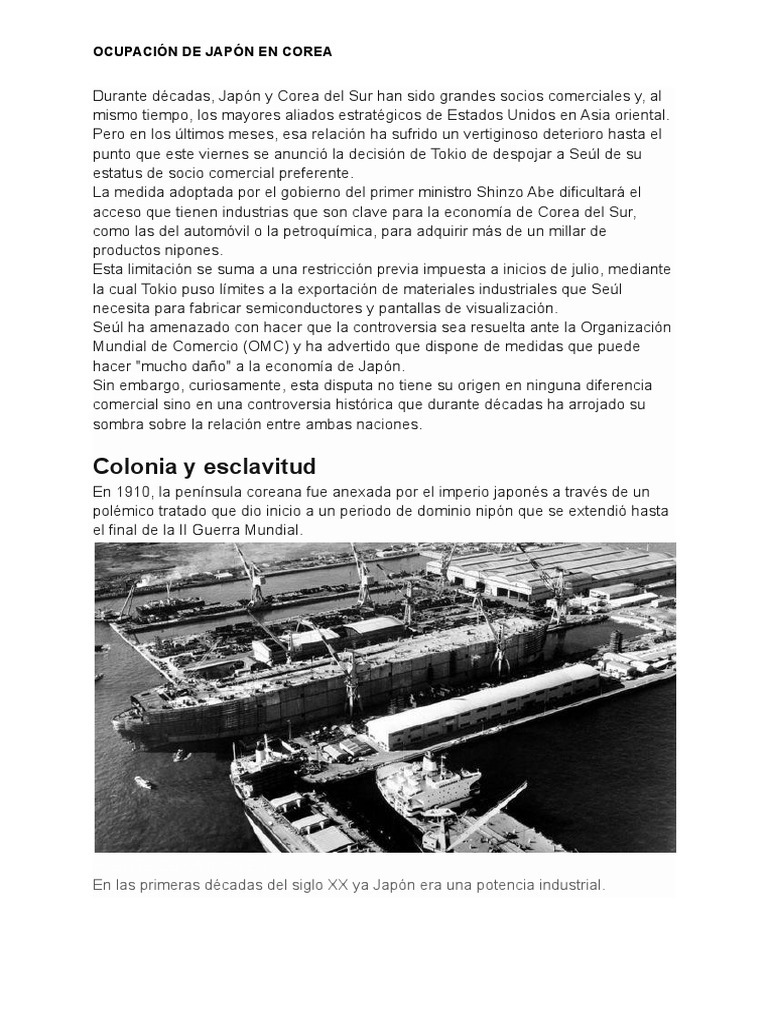 Ocupacion de Japon en Corea | PDF | Corea bajo el dominio japonés | Japón