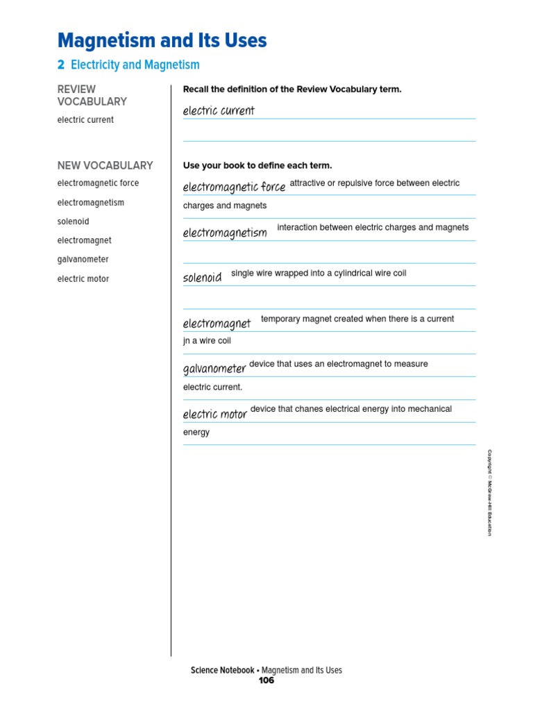 Science Notebook Magnetism and Its Uses | PDF | Magnetic Field | Magnetism