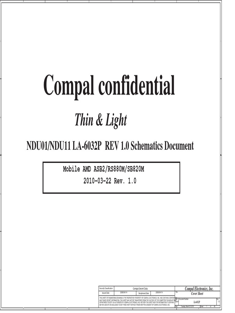 Compal La-6032p R1.0 Schematics | PDF | Advanced Micro Devices ...