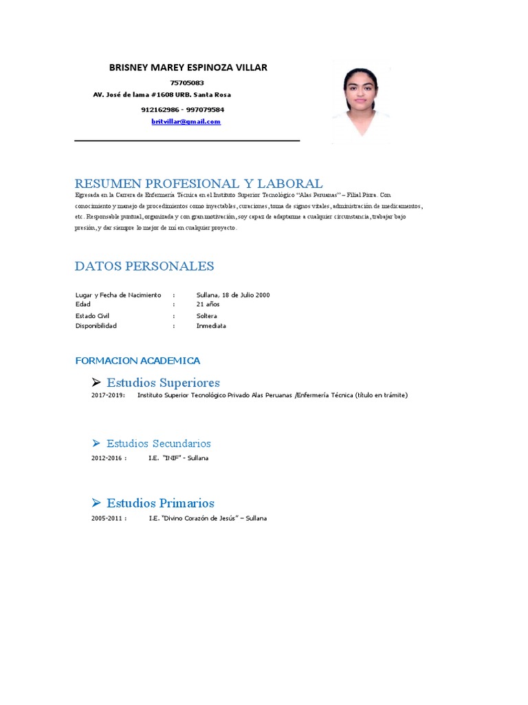 CV Espinoza | PDF