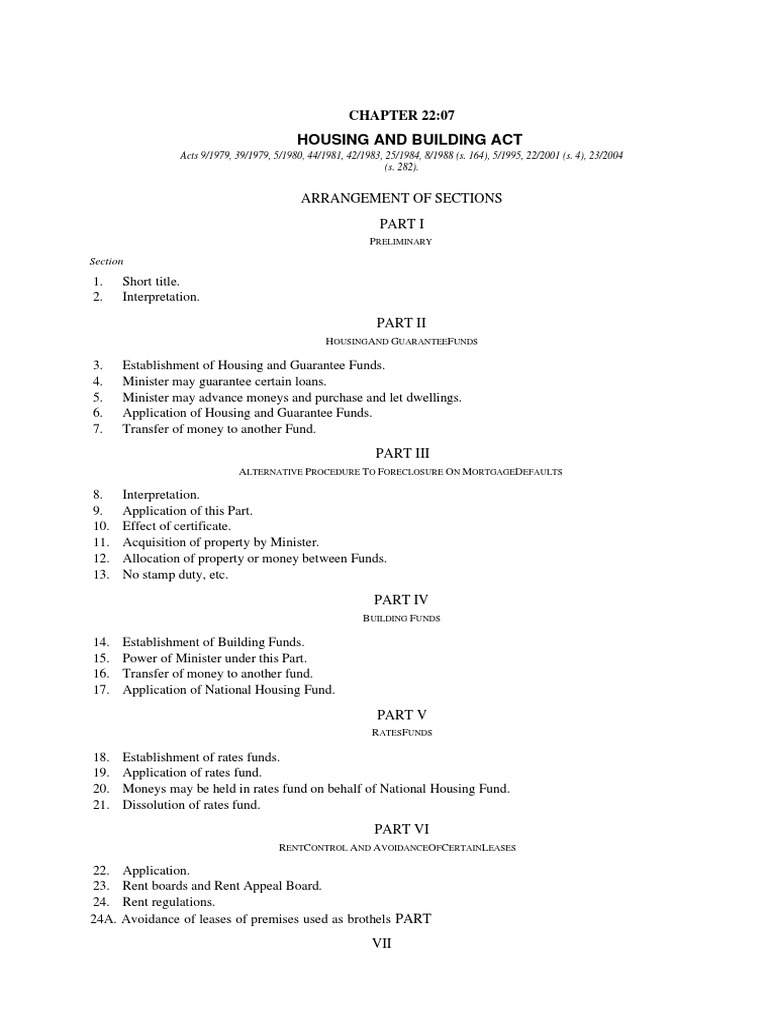 Housing and Building Act | PDF | Mortgage Law | Lease