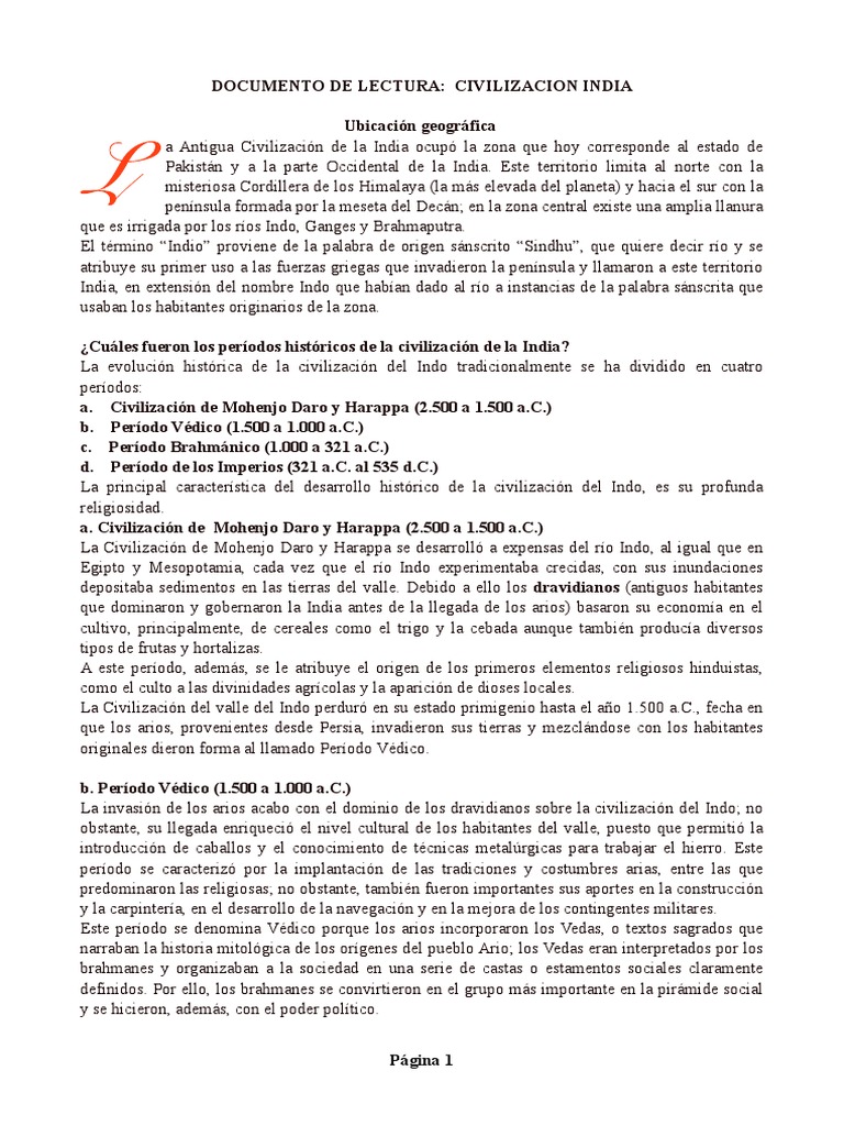 Aportes culturales de los arios en India | PDF | río indú