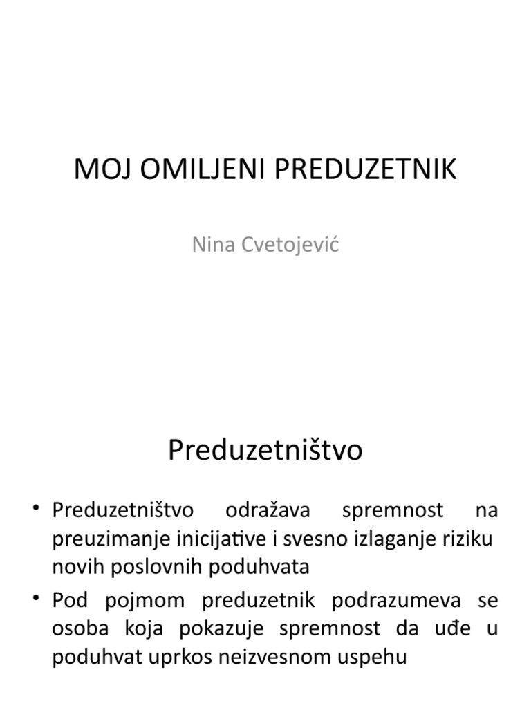 Moj Omiljeni Preduzetnik | PDF