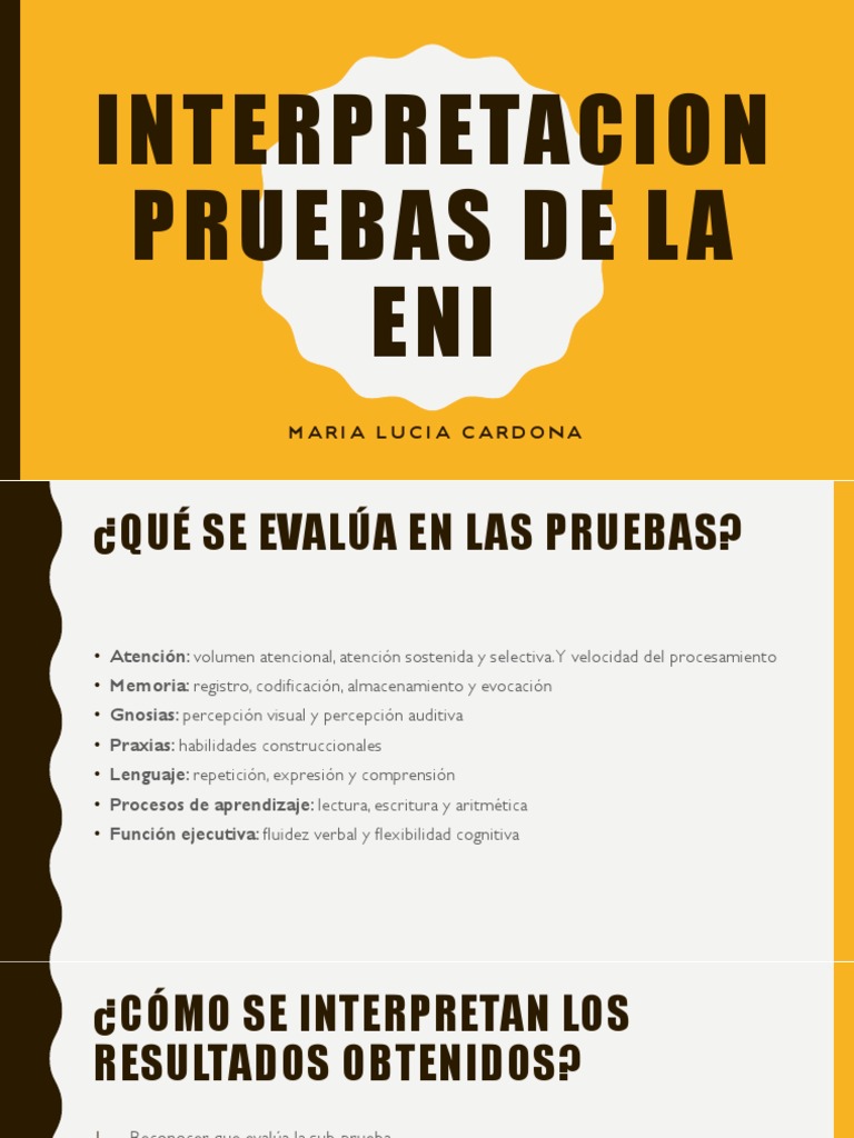 Interpretacion Pruebas de La Eni | PDF | Memoria | Atención
