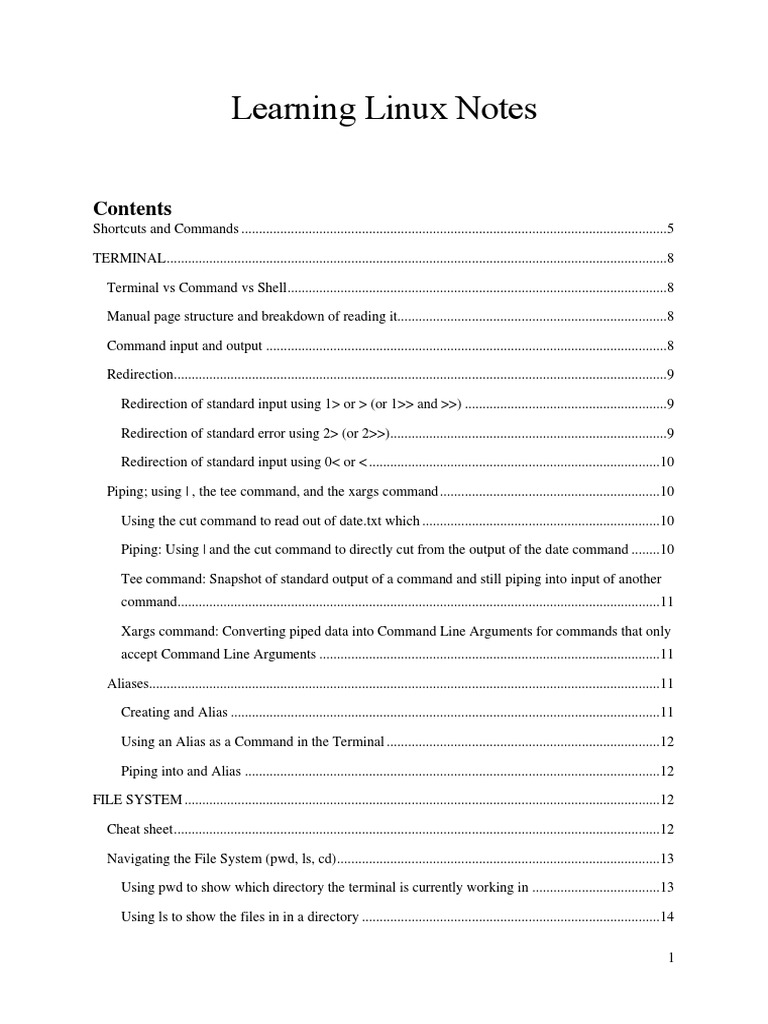 Linux Notes Pdf Computer File Directory Computing 