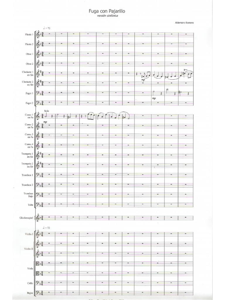 Fuga Con Pajarillo SCORE Full Orchestra | PDF