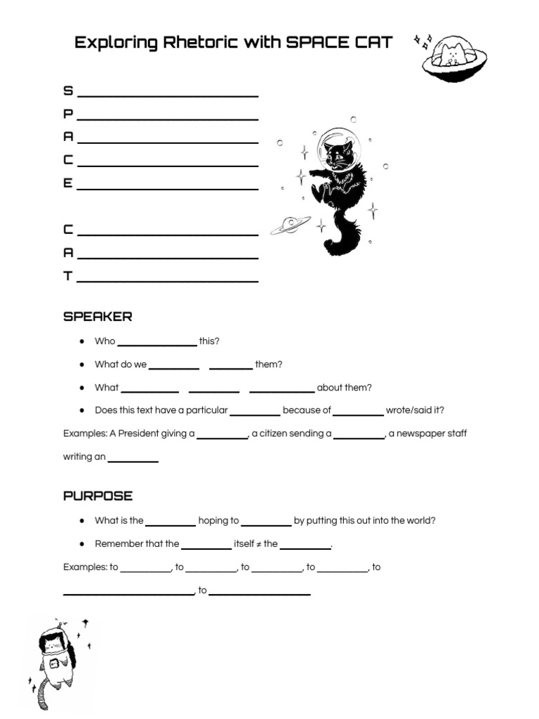 SPACE CAT Rhetorical Analysis Guide | PDF | Argument | Rhetoric