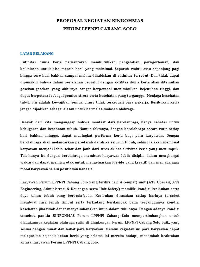 Proposal Olahraga Pdf