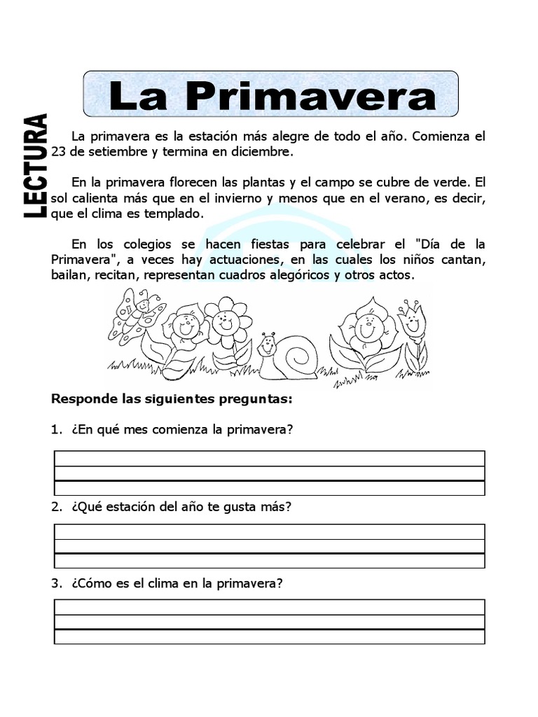 Ficha de La Primavera para Primaria | PDF