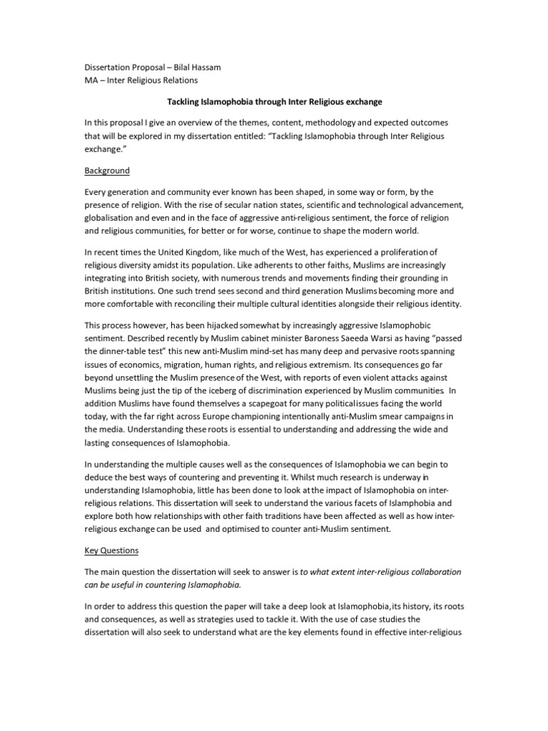 Dissertation Proposal | PDF | Islamophobia | Discrimination & Race Relations