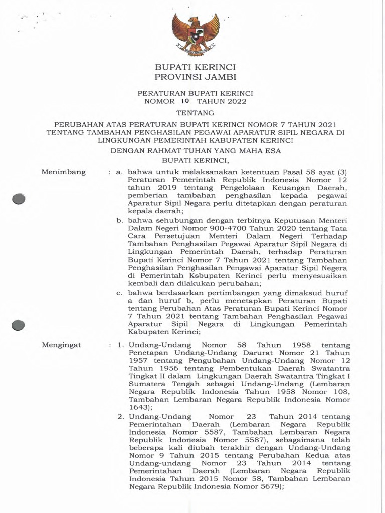 Perbub No 10 Tahun 2022 | PDF