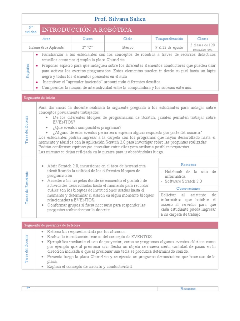 2C Secuencia Didáctica | PDF | Scratch (lenguaje de programación ...