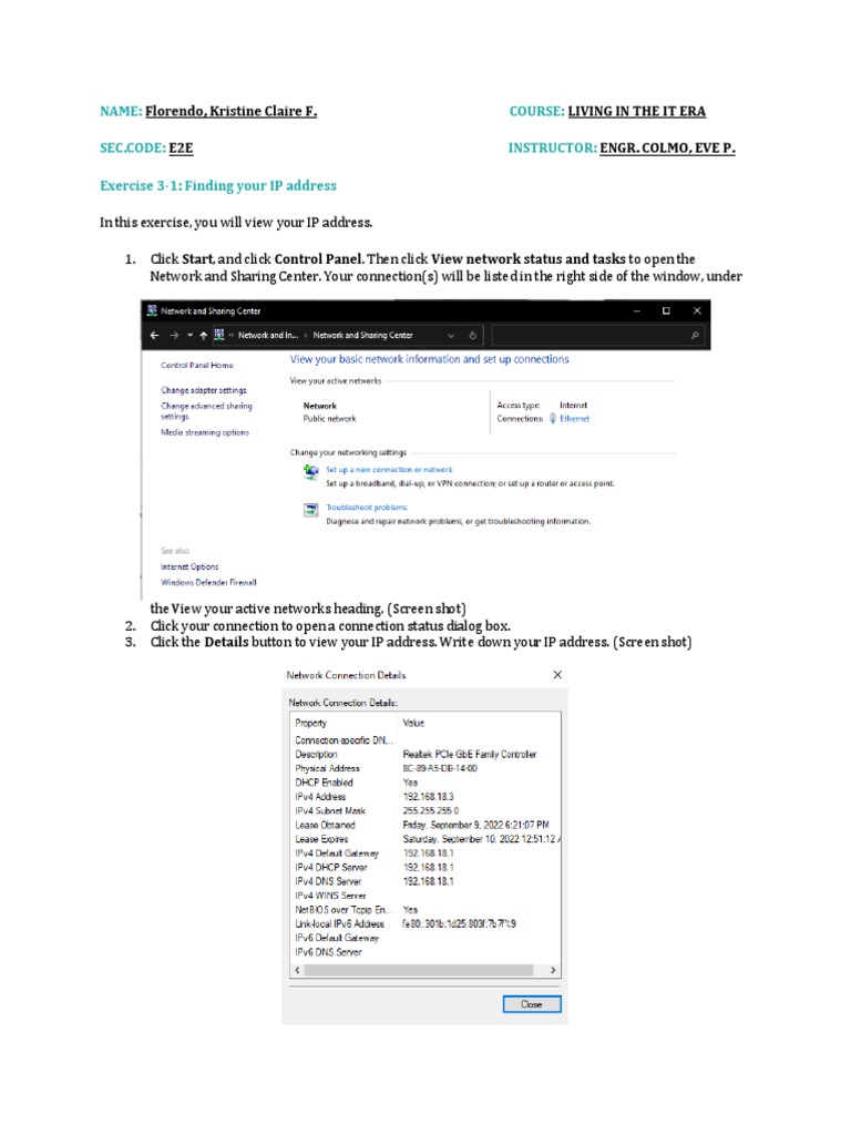 Lab Exercise - Lesson 3 | PDF | Mobile Broadband | Computer Network
