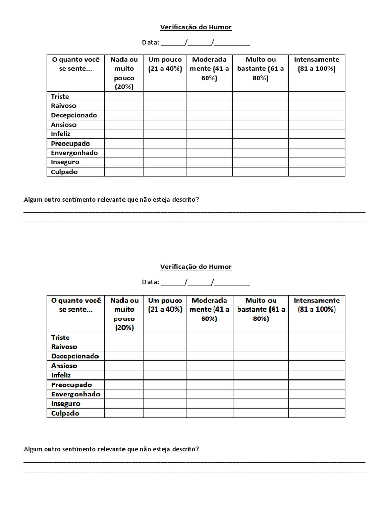 Verificação Do Humor | PDF