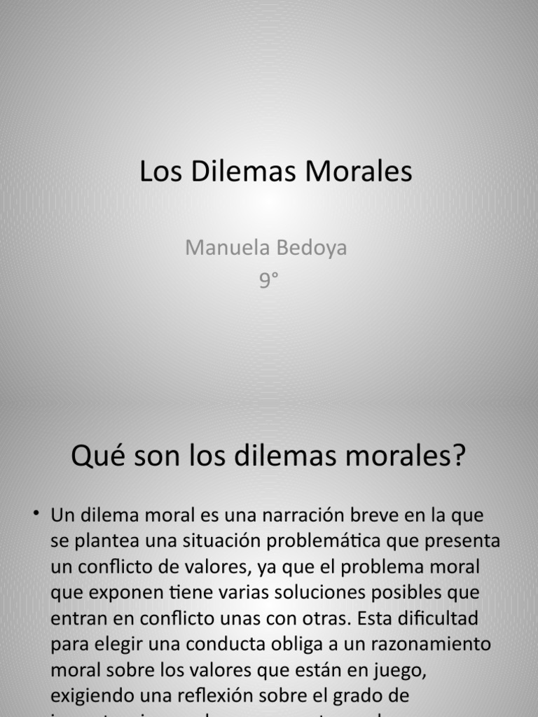 Tipos y Ejemplos de Dilemas Morales | PDF | Ciencia cognitiva | Teorías ...