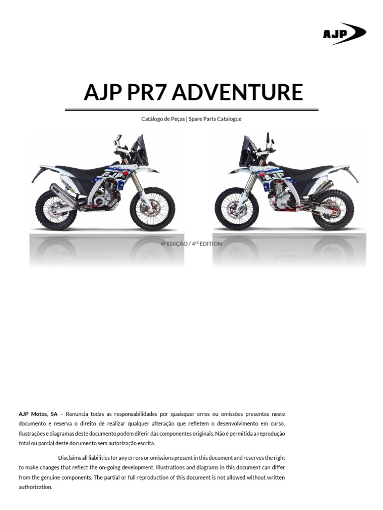 AJP PR7 Lista de Pecas V4 | PDF | Pistão | Tecnologia de veículos