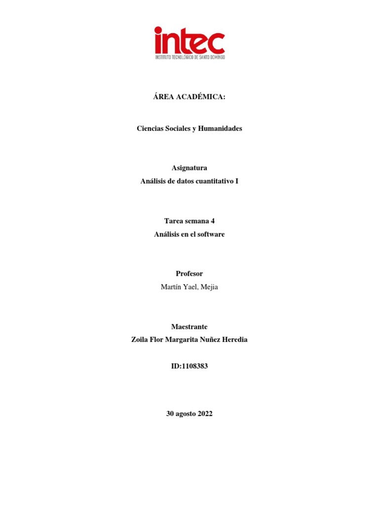 Tarea Semana 4 | PDF | Spss | Desviación Estándar Tarea Semana 4 | PDF | Spss | Desviación Estándar