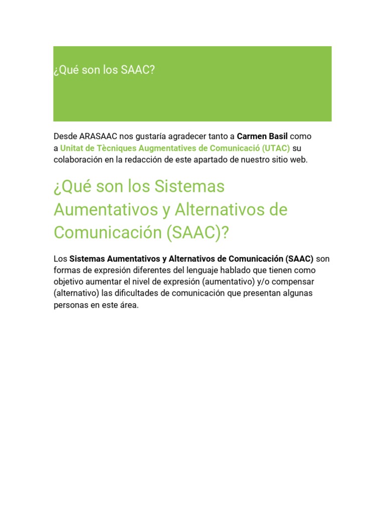 Qué Son Los SAAC | PDF | Comunicación | Discapacidad intelectual