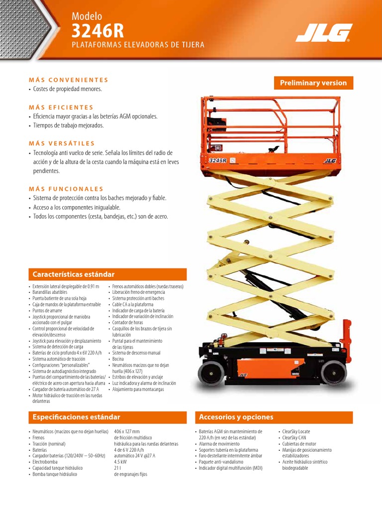 JLG 3246 Tijera Electrica 10m. | PDF | Bienes manufacturados | Vehículos