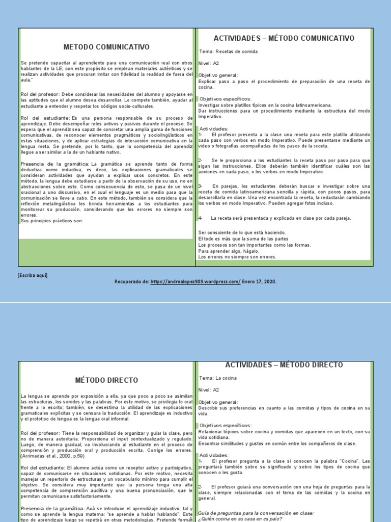 Folleto 3 METODOS DE ENSEÑANZA | PDF | Aprendizaje | Traducciones