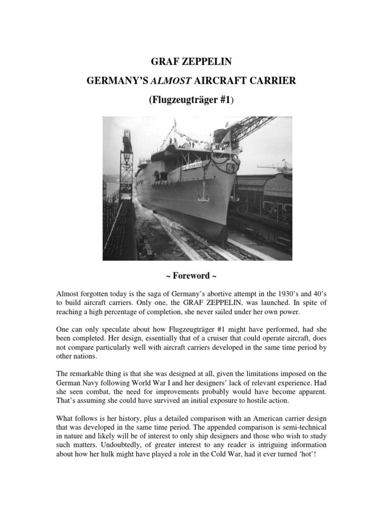 Graf Zeppelin Germanyas Almost Aircraft Carrier Graf Zeppelin Germanyas | PDF | Aircraft Carrier ...