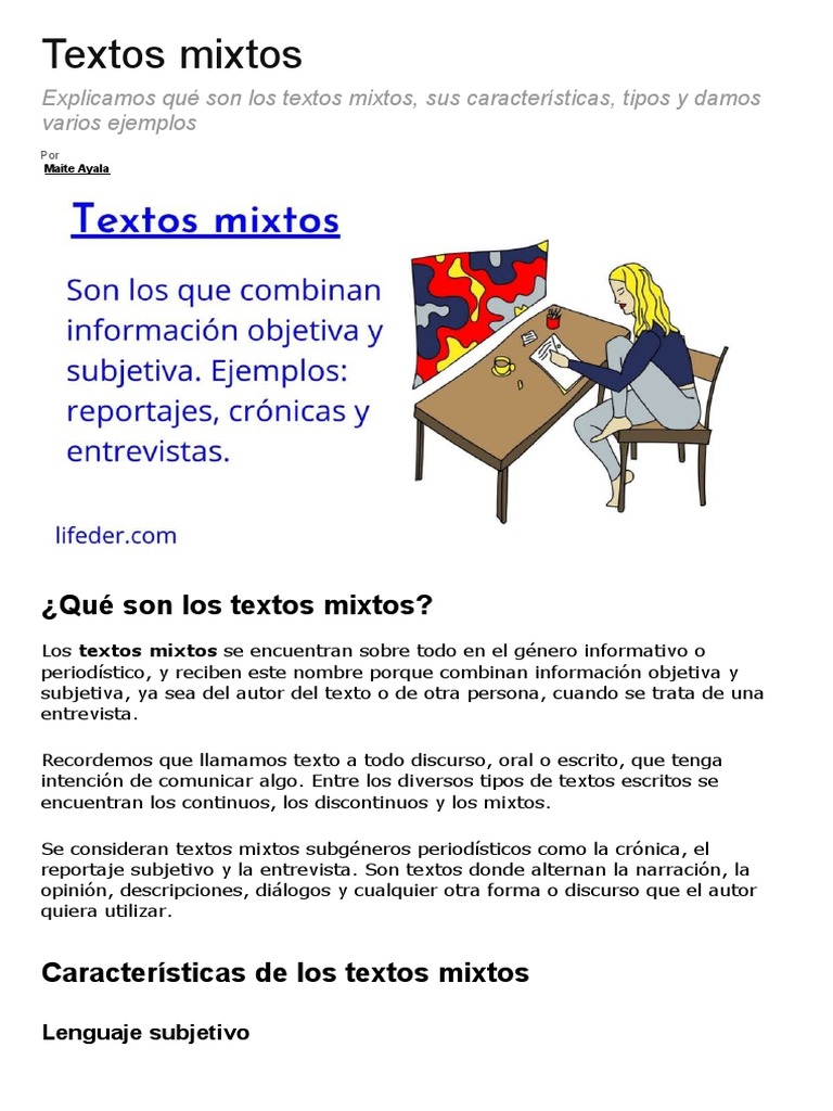 Textos Mixtos | PDF | Autor | Poesía