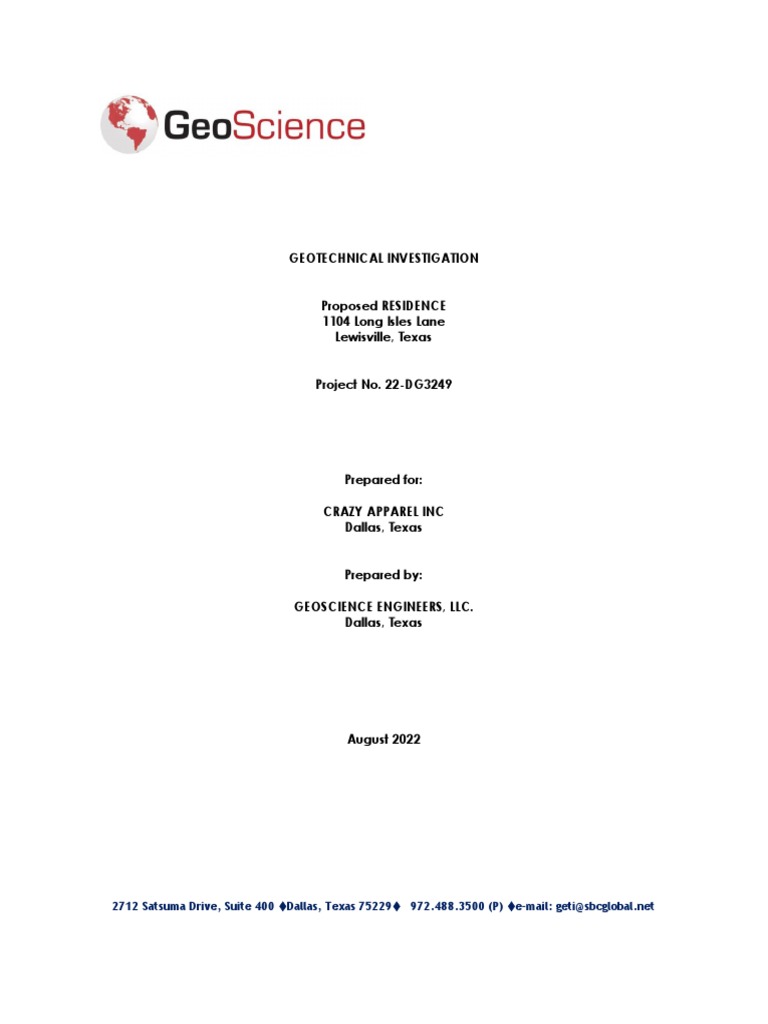 Geotechnical Report | PDF | Geotechnical Engineering | Drainage Geotechnical Report | PDF | Geotechnical Engineering | Drainage