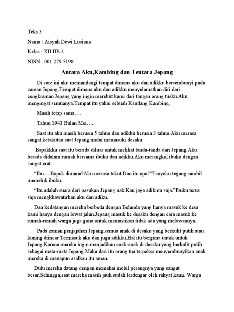 Teks 3 Cerpen Aisyah | PDF