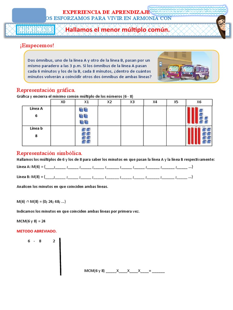 FICHA Hallamos El Menor Múltiplo Común. | PDF