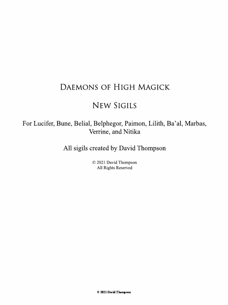 Daemons Sigils | PDF