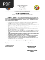 RA 11261 Form 1 - Barangay Certification | PDF