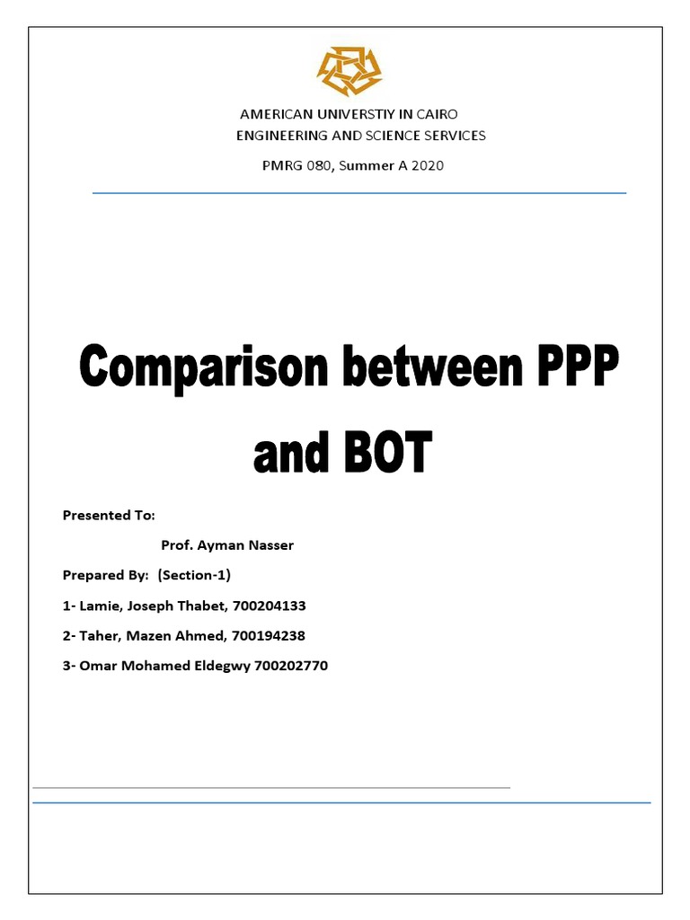 Sec. 1 - Comparison Between PPP and BOT | PDF | Public–Private ...