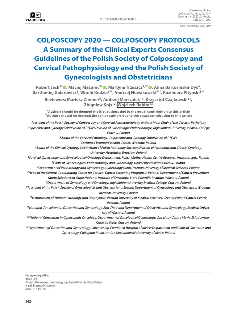 Colposcopy Protocols | PDF | Cervical Cancer | Clinical Medicine