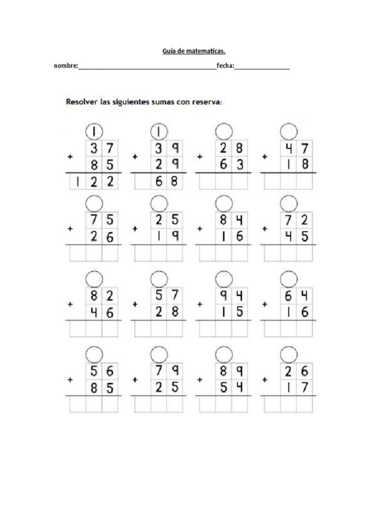 Guía De Matematicas Pdf