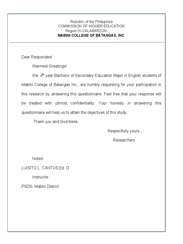 Research Title - Questionnaire | PDF | Learning | Distance Education