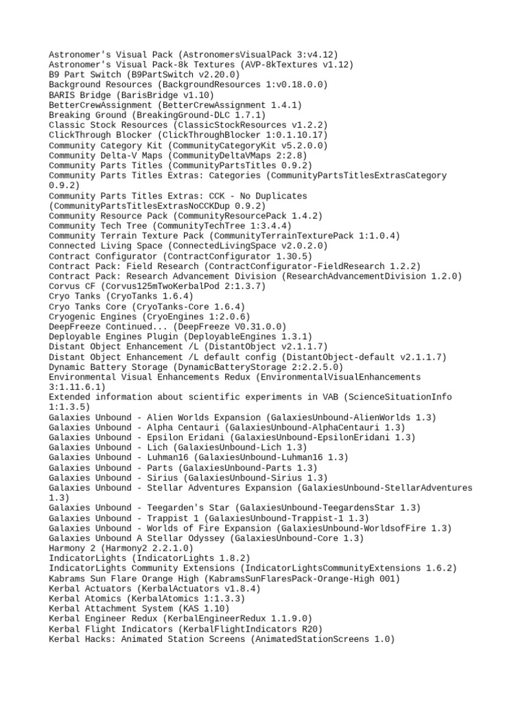 Mods KSP | PDF | Outer Space | Sky